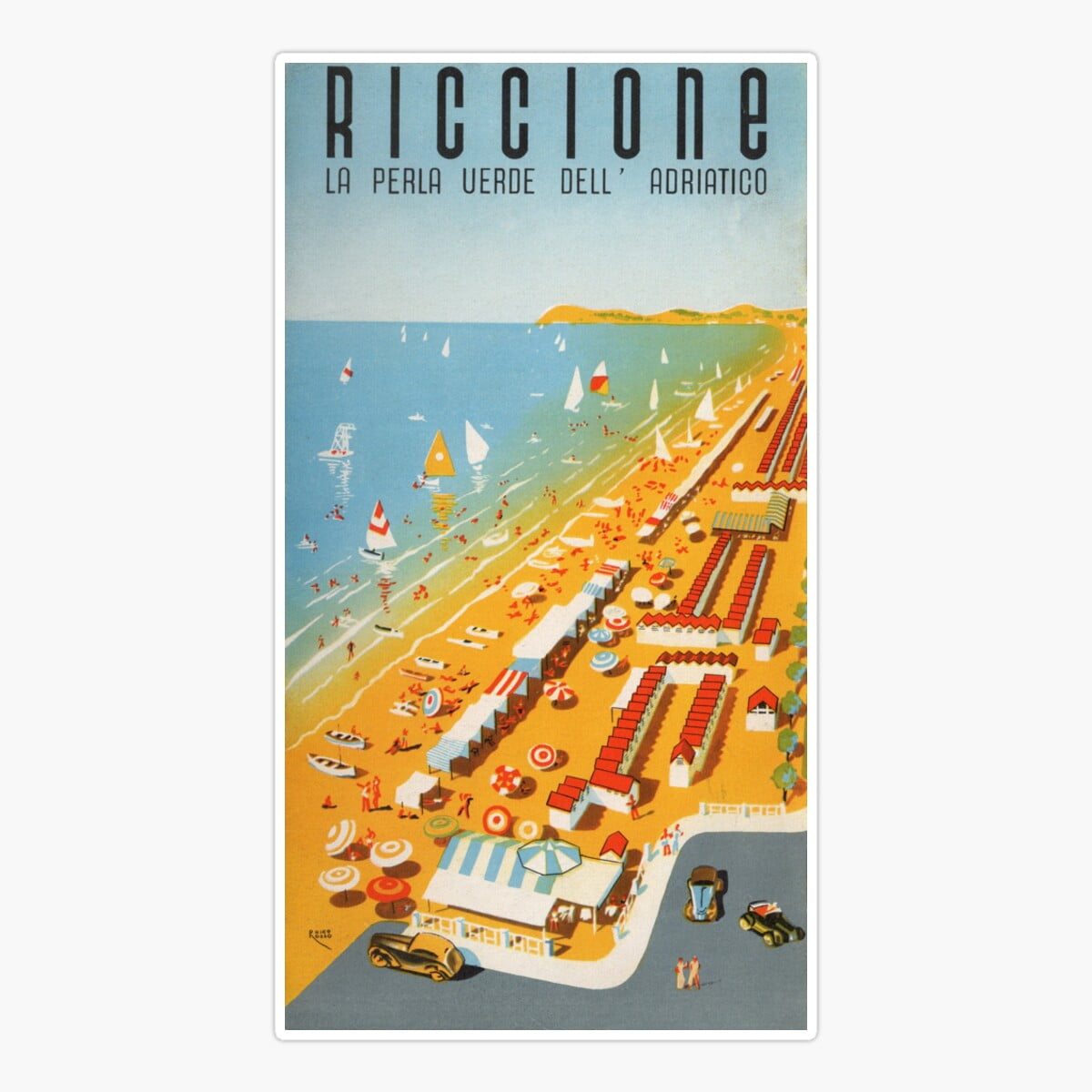 Maneki Vintage Poster - Riccione. The Green Pearl Of The Adriatic ...