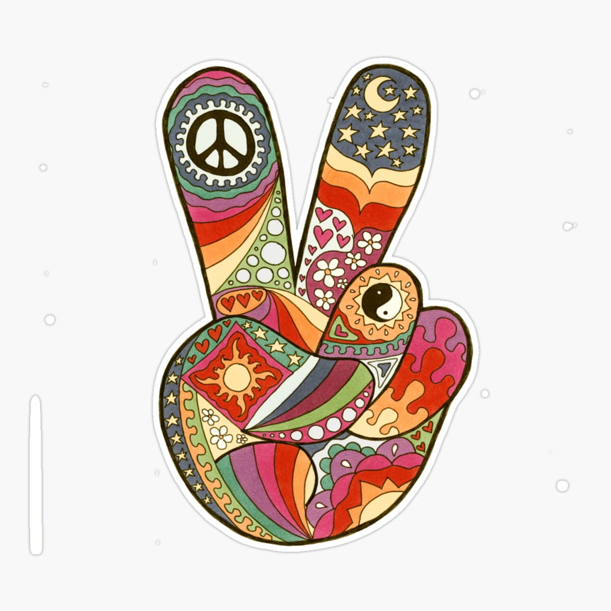 Maneki Vintage Psychedelic Peace Out Sticker, Phone Decal Water Bottle ...