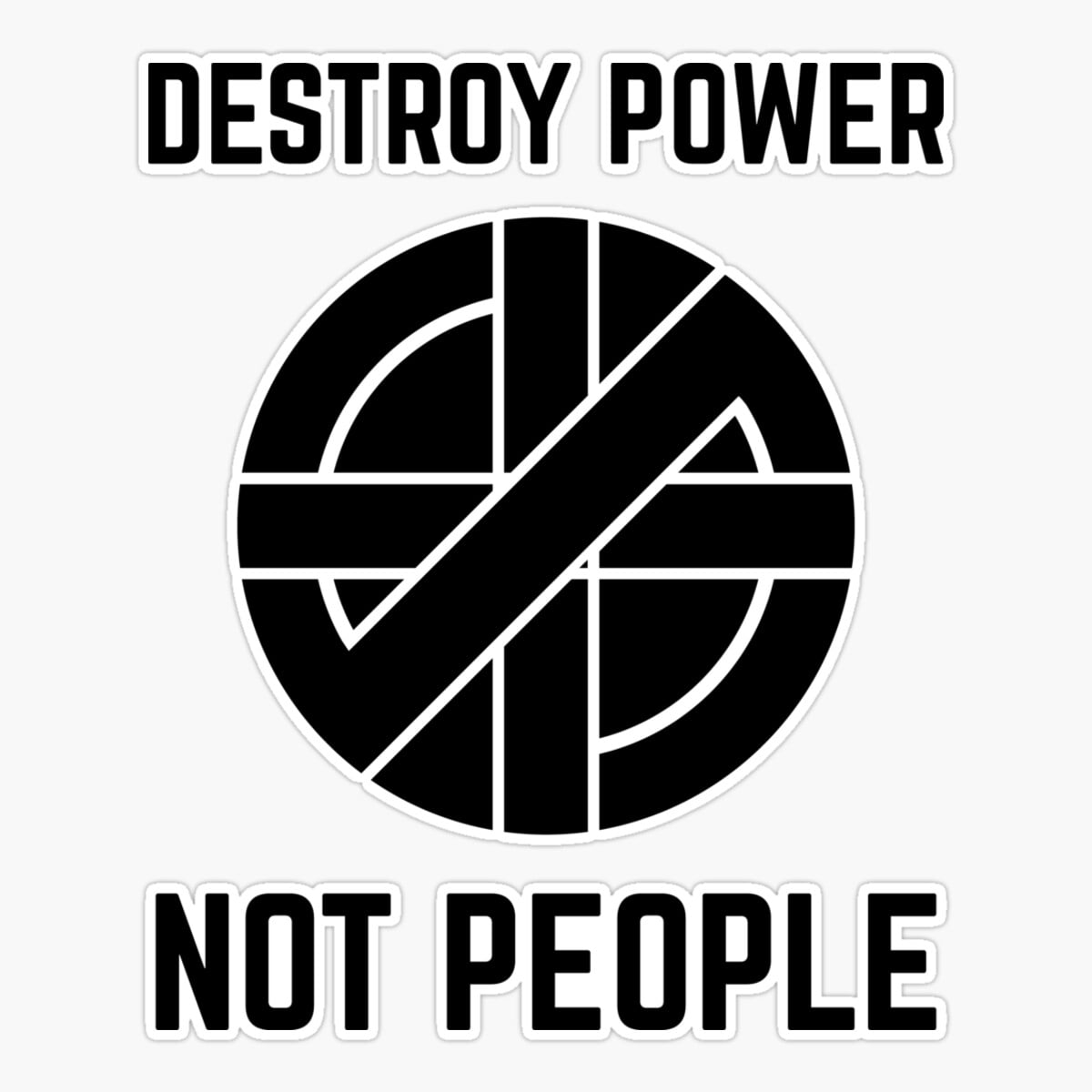 Maneki Vintage Punk Rock Destroy Power Not People Sticker, Phone Decal ...