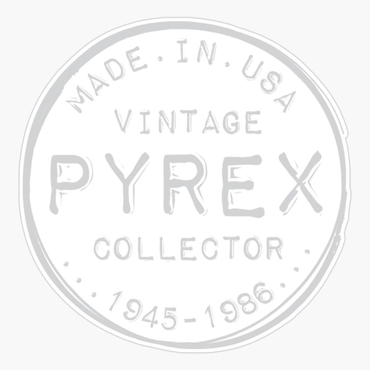 Maneki Vintage Pyrex Collector Made In Usa Seal T-Shirt Sticker, Phone ...