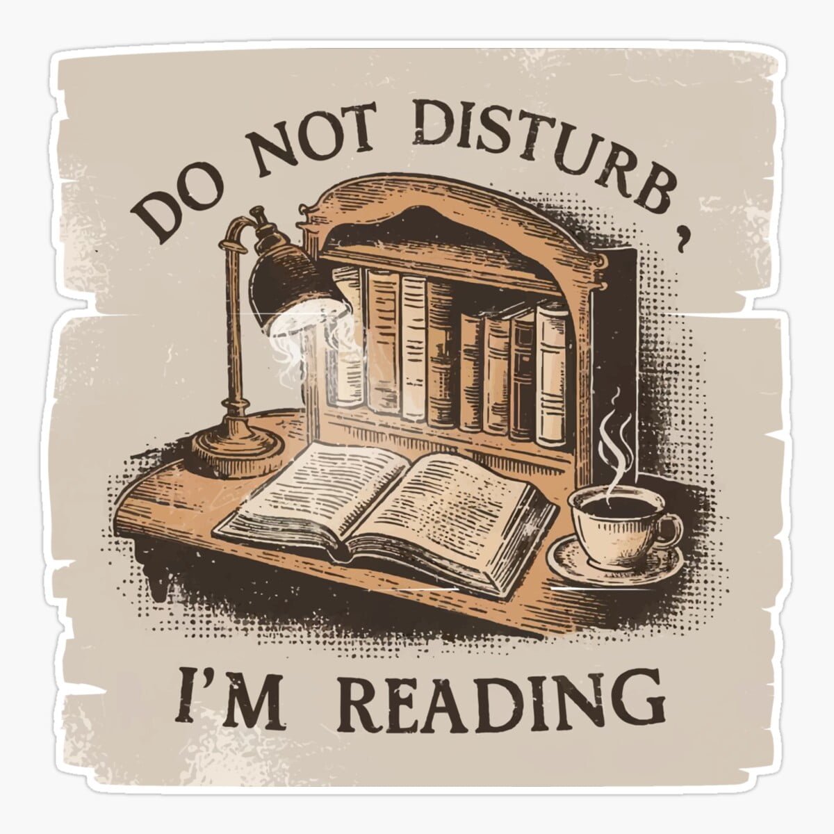 Maneki Vintage Reading Nook With Coee And Books - Do Not Disturb I'M ...