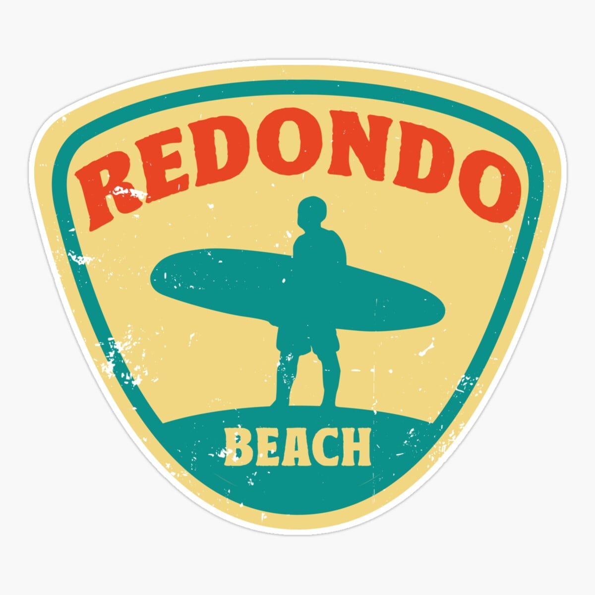Maneki Vintage Redondo Beach California Surf Sticker Sticker, Phone ...