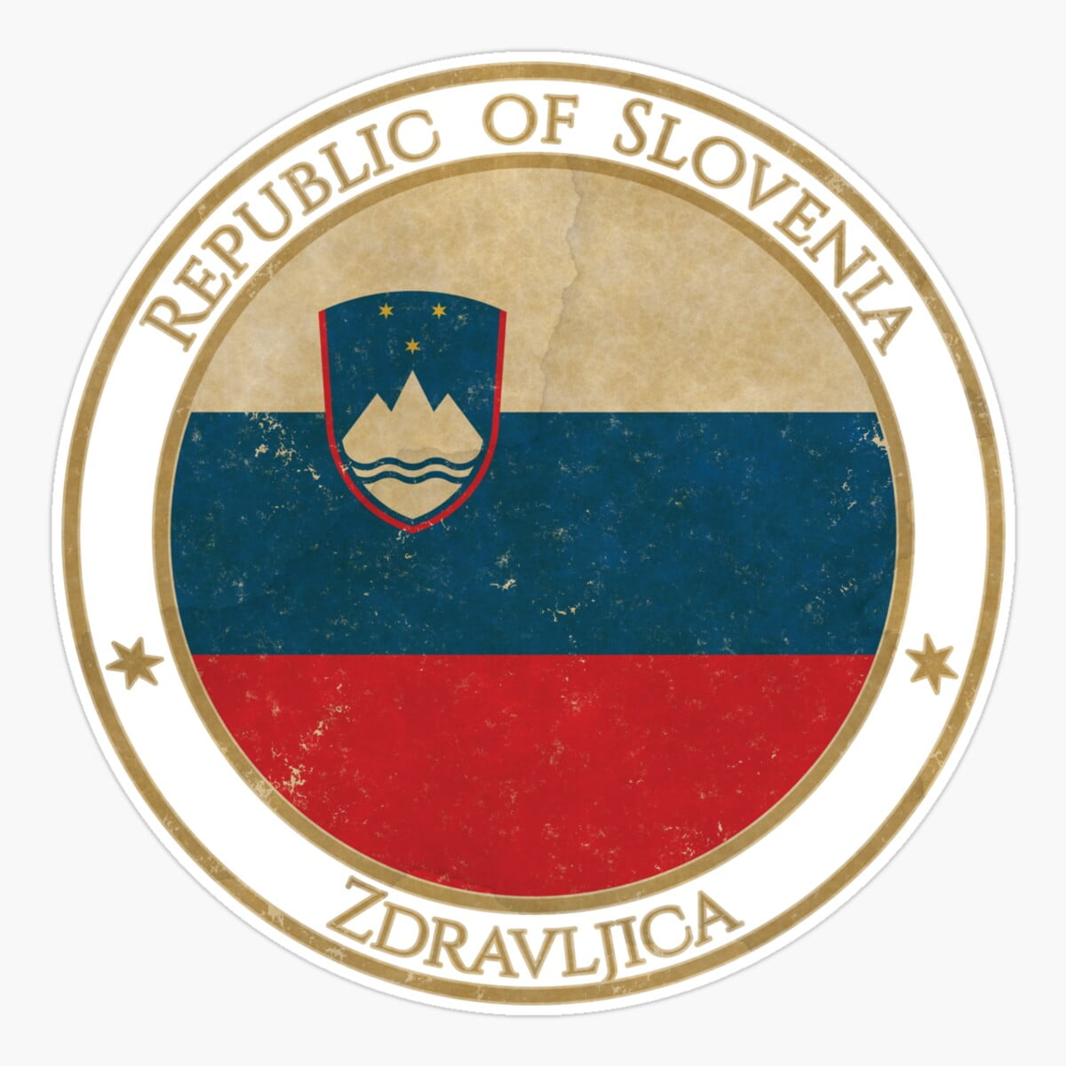 Maneki Vintage Republic Of Slovenia Europe European Flag Sticker, Phone ...