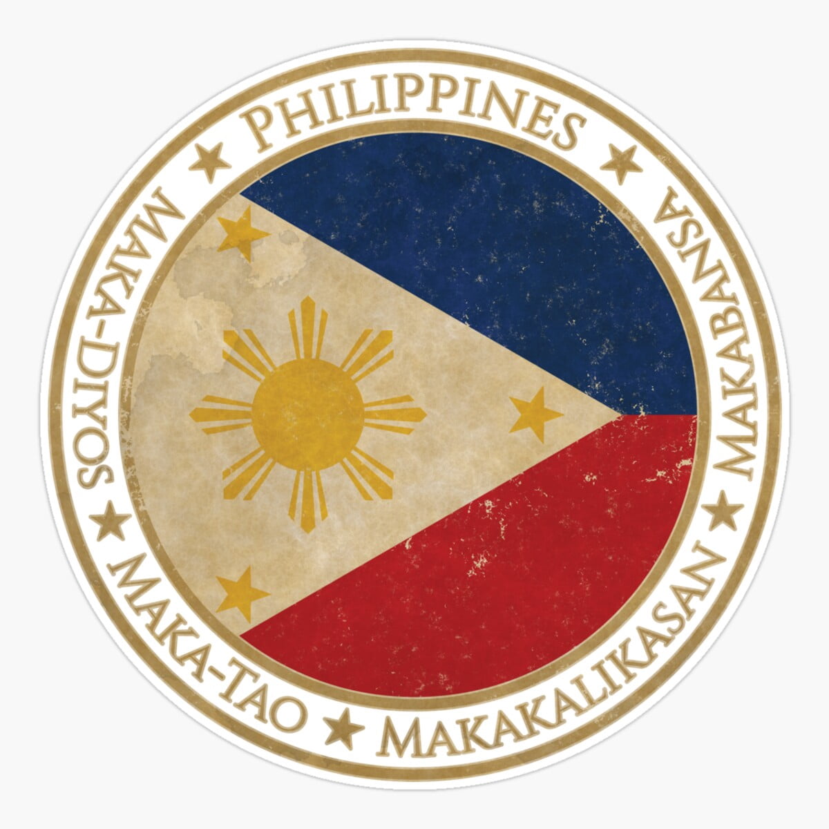 Maneki Vintage Republic Of The Philippines Asia Asian Flag Sticker ...