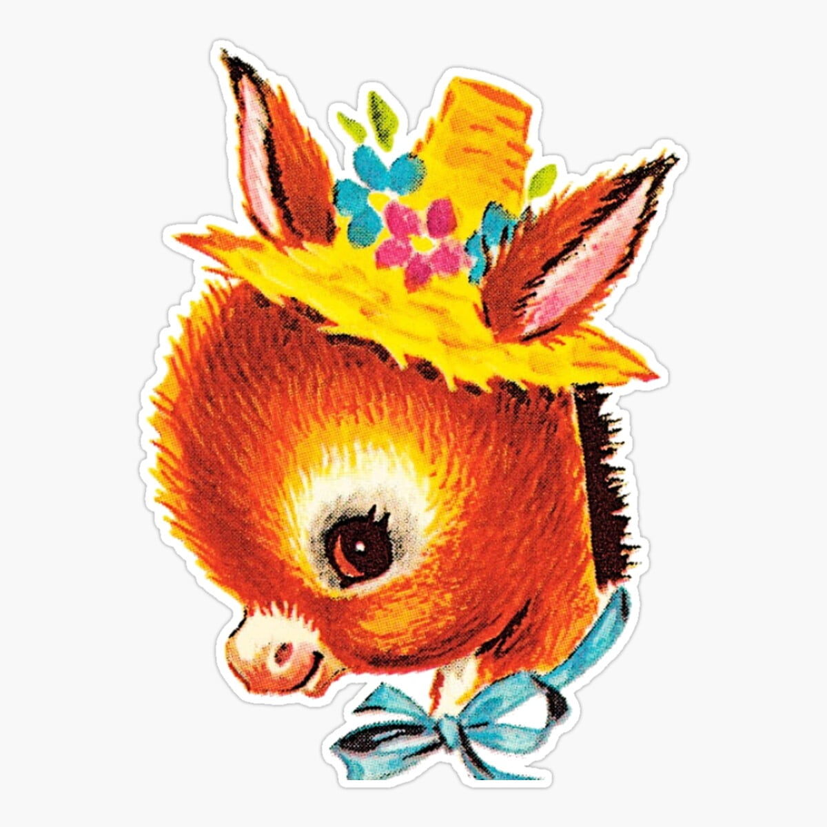 Maneki Vintage Retro Kawaii Kitsch Donkey Horse Pony Valentine'S Day ...