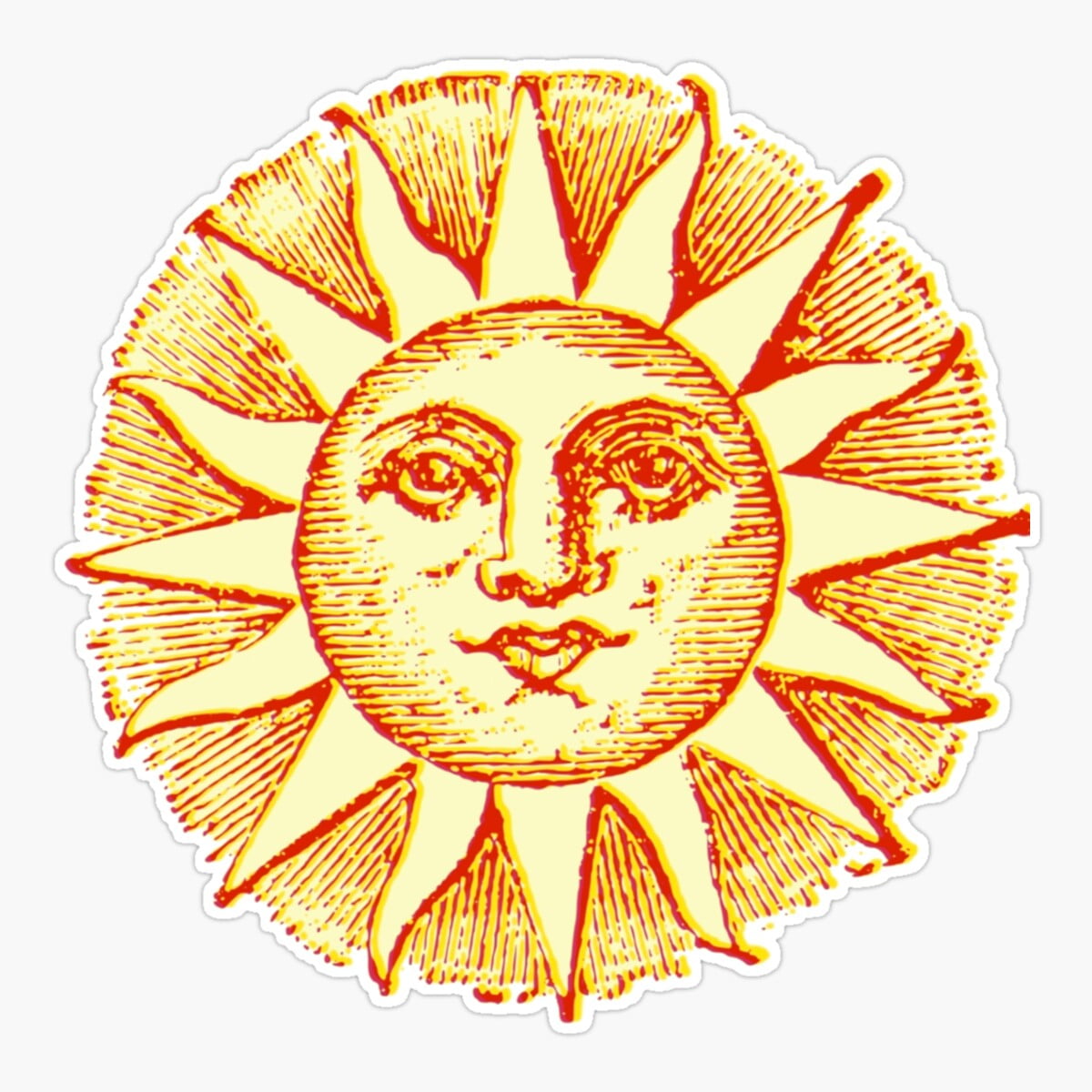 Maneki Vintage Retro Sun Sticker, Phone Decal Water Bottle Stickers Car ...