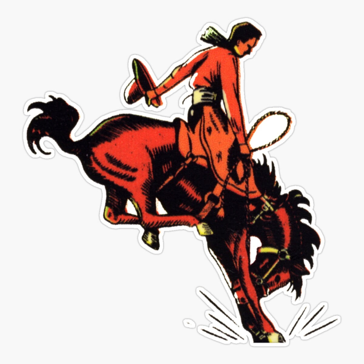Maneki Vintage Rodeo Cowboy Premium Sticker, Phone Decal Water Bottle ...