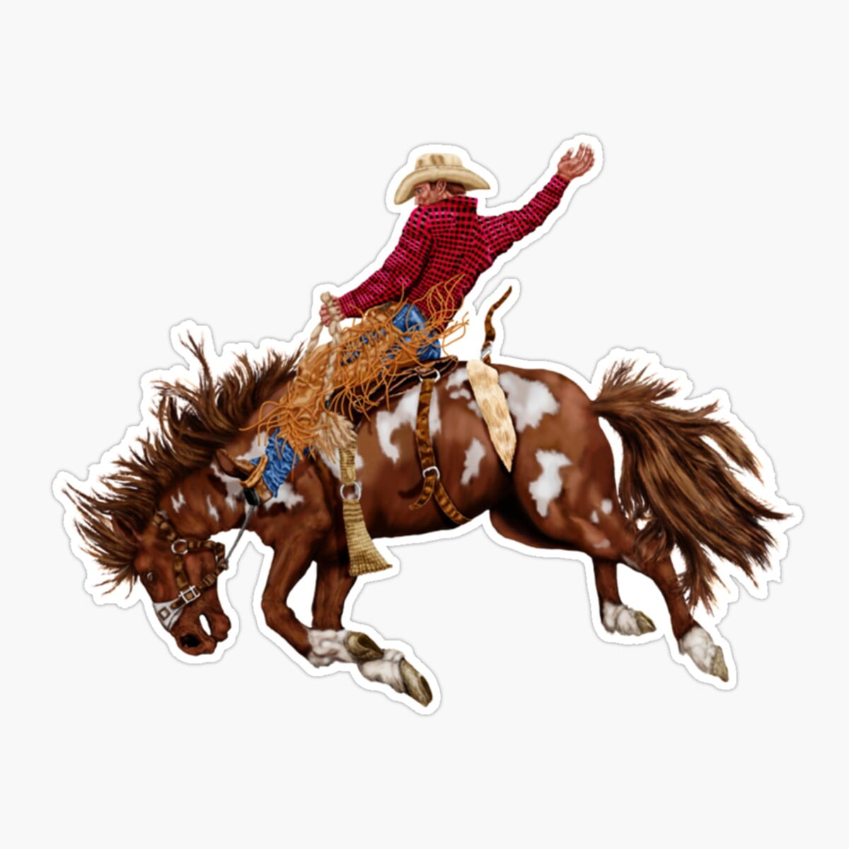 Maneki Vintage Rodeo Cowboy Sticker, Phone Decal Water Bottle Stickers ...