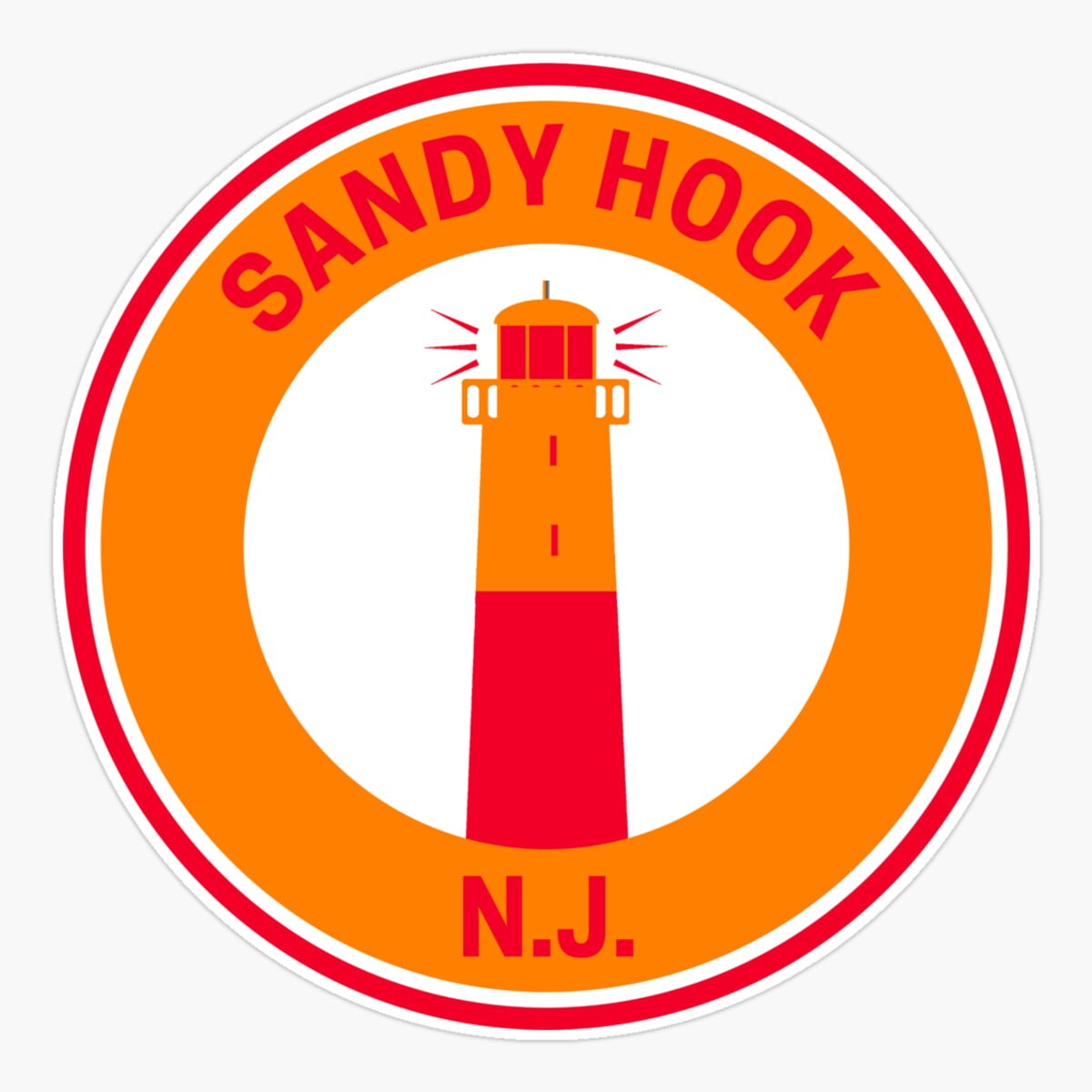 Maneki Vintage Sandy Hook New Jersey Lighthouse Sticker, Phone Decal ...