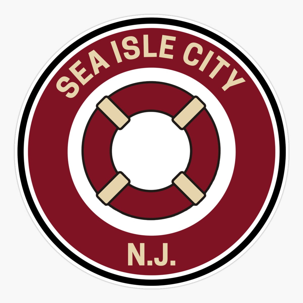 Maneki Vintage Sea Isle City New Jersey Sticker, Phone Decal Water ...