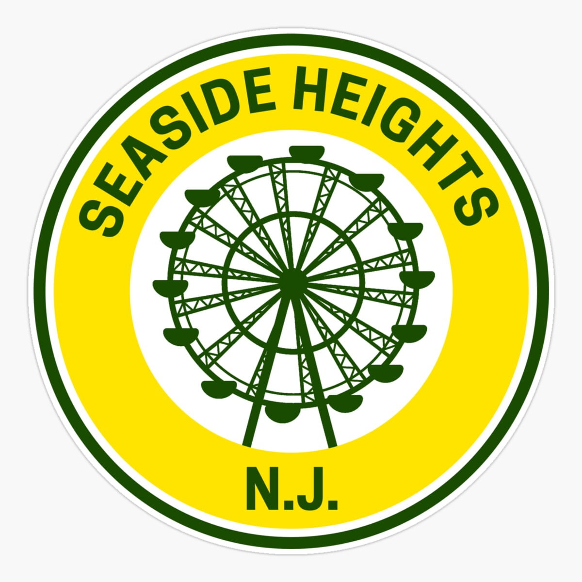 Maneki Vintage Seaside Heights New Jersey Sticker, Phone Decal Water ...