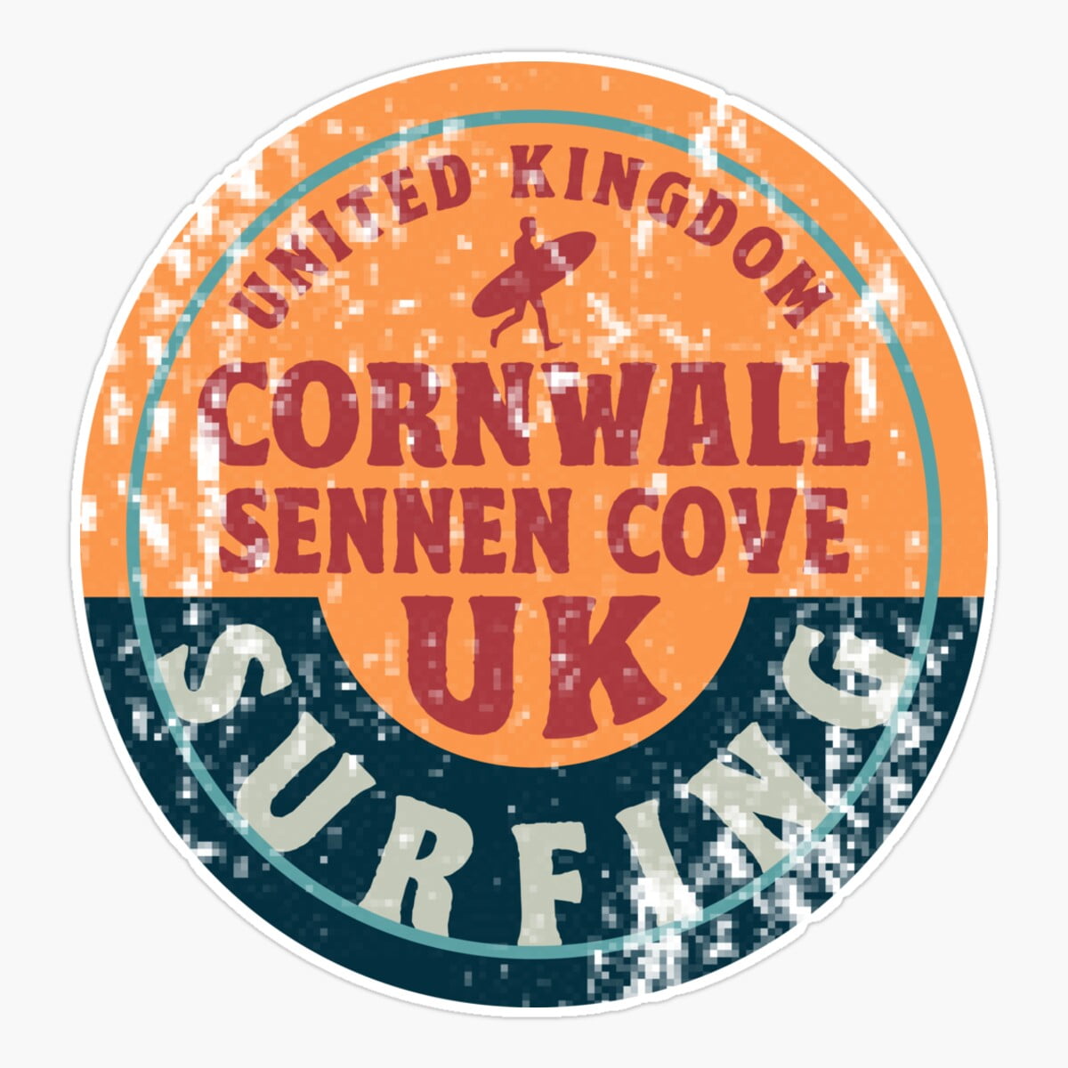 Maneki Vintage Sennen Cove Cornwall Beach Surfing Sticker, Phone Decal ...