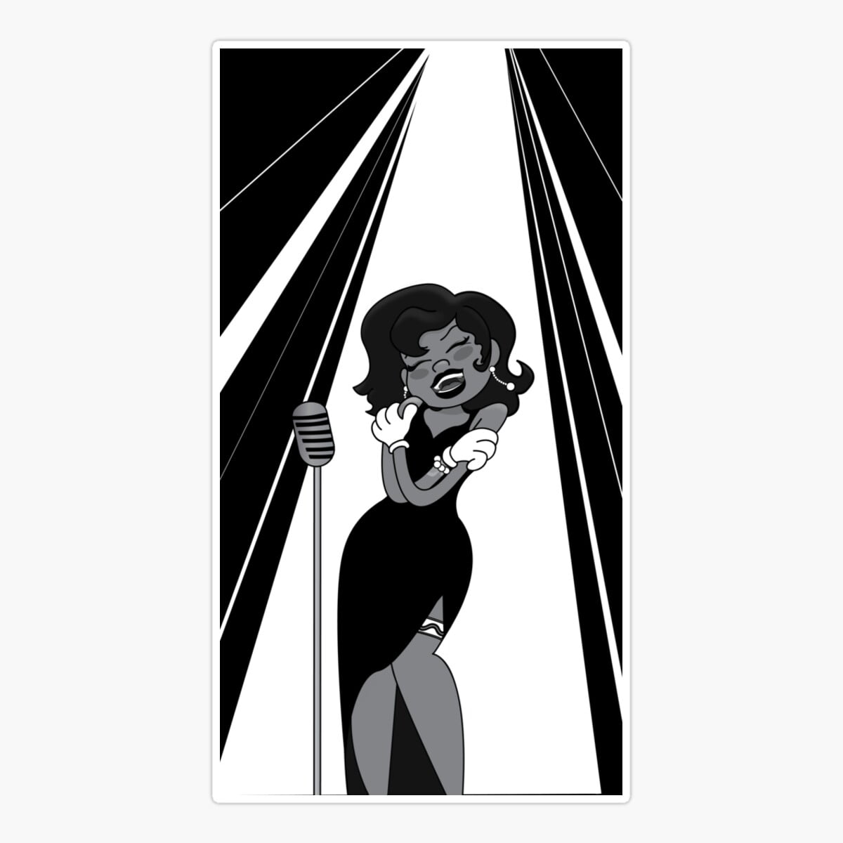 Maneki Vintage Singer Sticker, Phone Decal Water Bottle Stickers Car ...