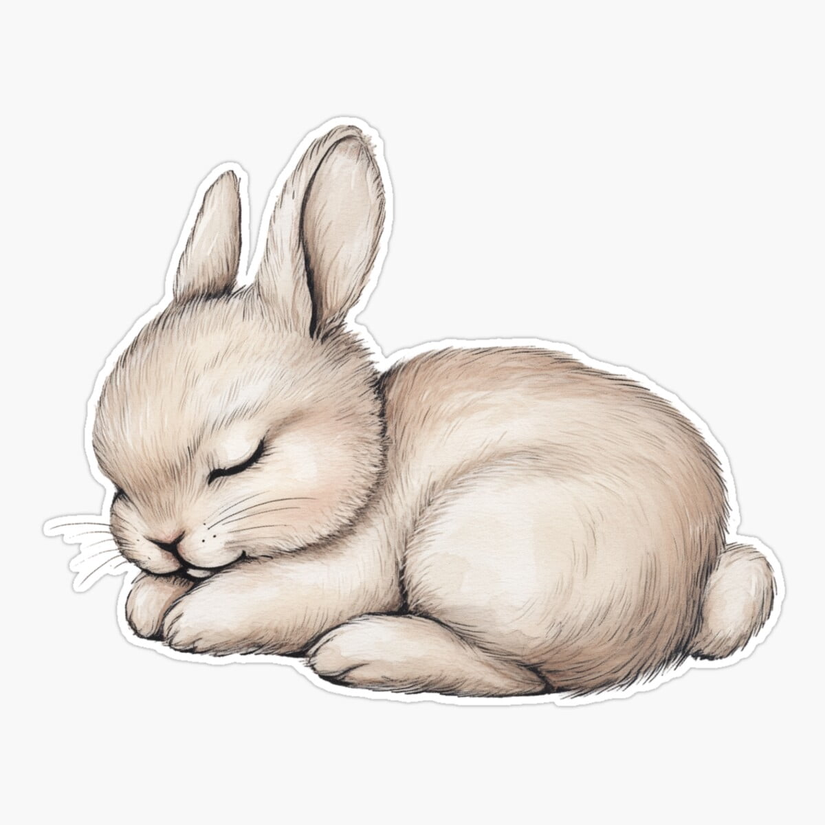 Maneki Vintage Sleeping Bunny Rabbit Er, Phone Decal Water Bottle ...