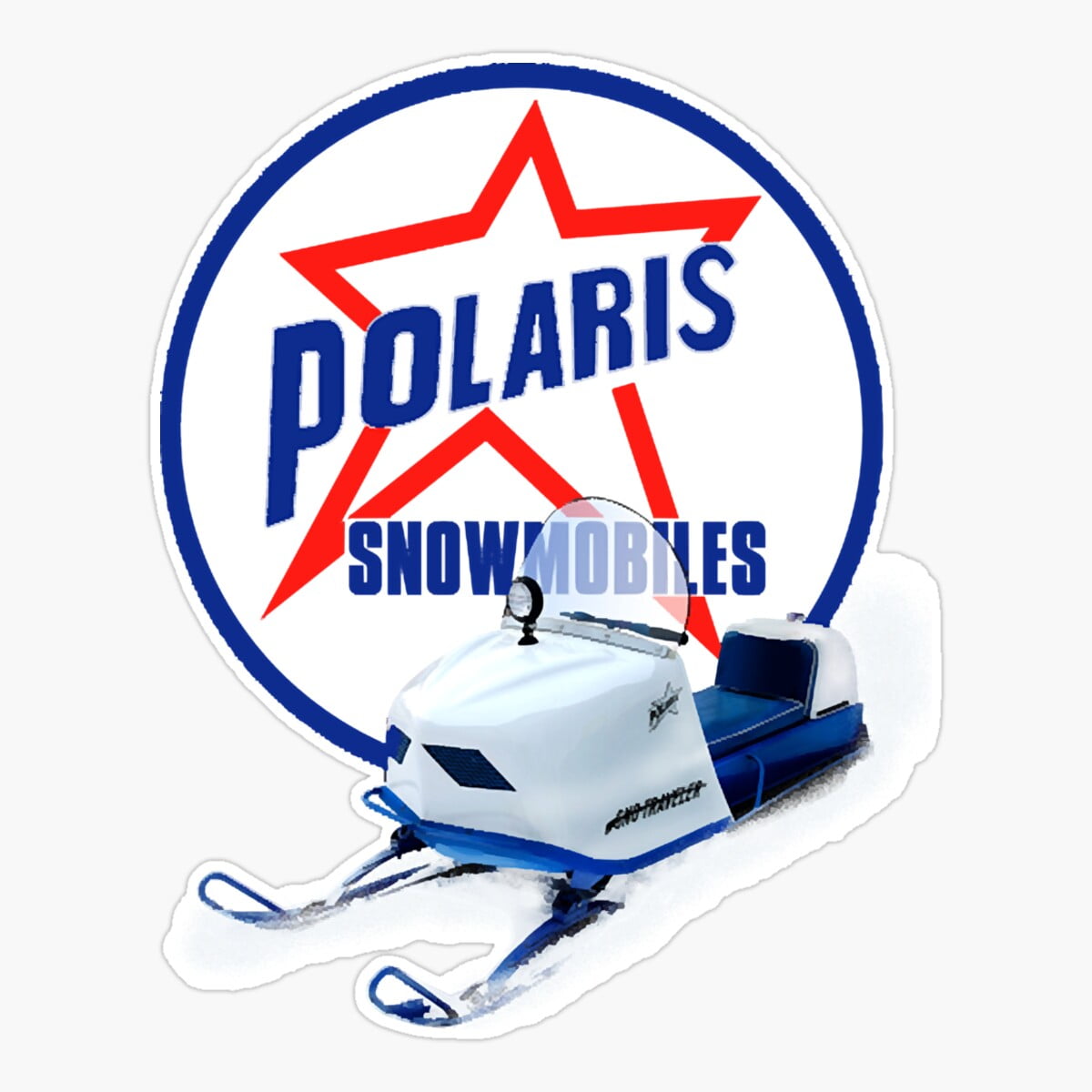 Maneki Vintage Snow Mobiles Sticker, Phone Decal Water Bottle Stickers ...