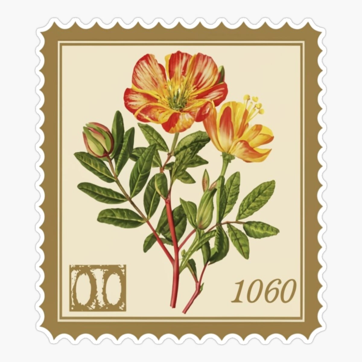 Maneki Vintage Stamp Sticker, Phone Decal Water Bottle Stickers Car ...