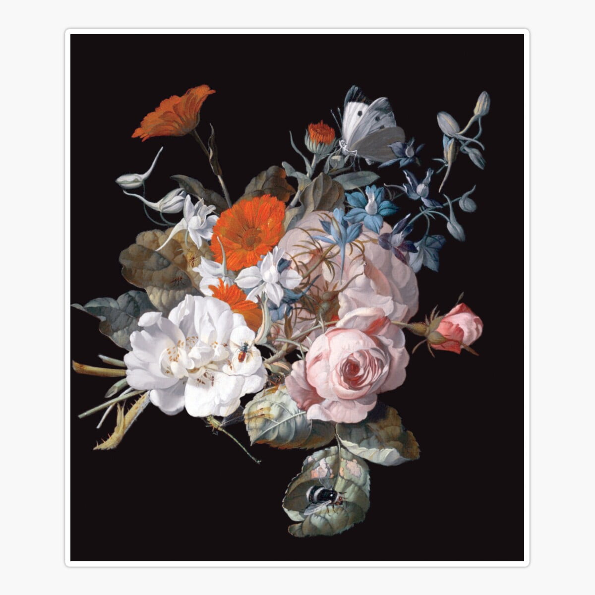 Maneki Vintage Still Life Of Flowers | Rachel Ruysch Sticker, Phone ...