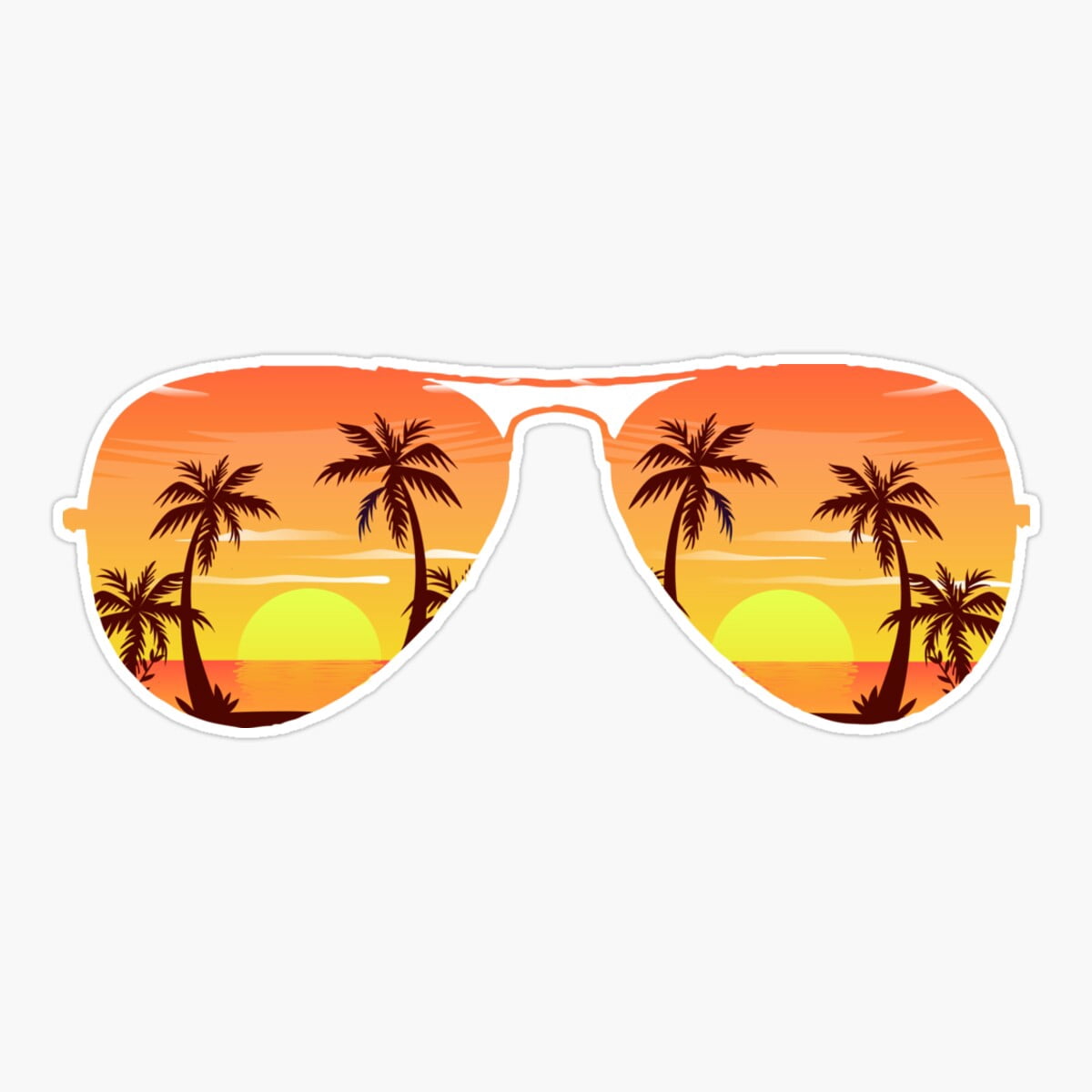 Maneki Vintage Sunset Aesthetic Orange Sunglasses Beach Palm Summer ...