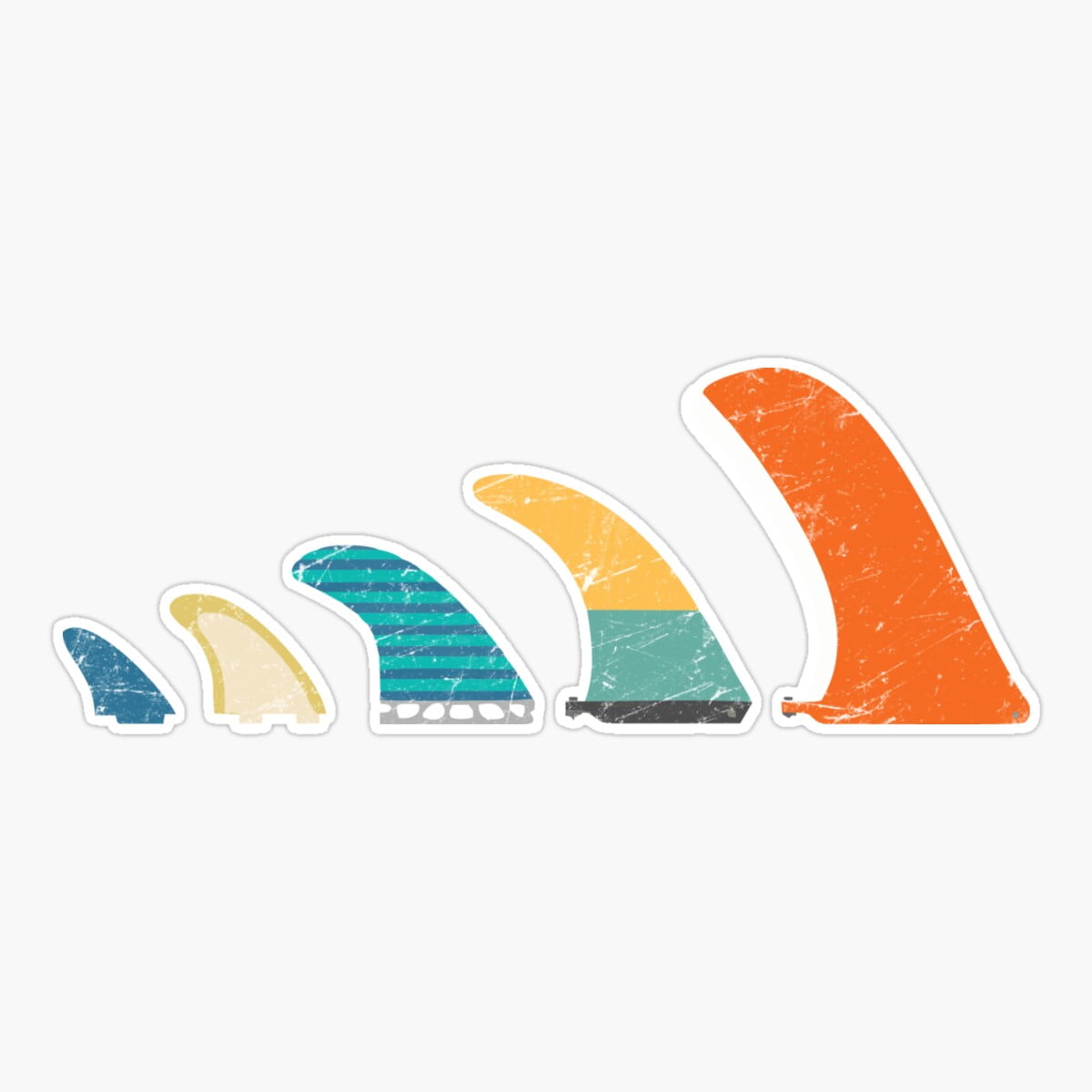 Maneki Vintage Surf Surfer Vintage Board Fins Sticker, Phone Decal ...