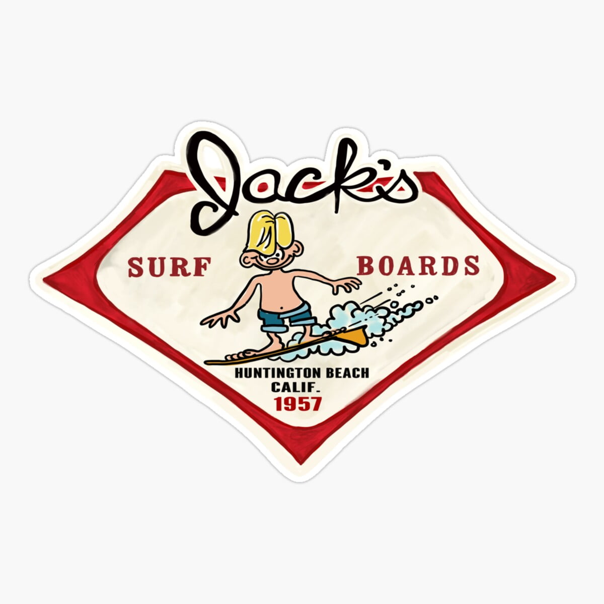 Maneki Vintage Surfer Jack’S - Retro Surfing California Surfboards 1950 ...