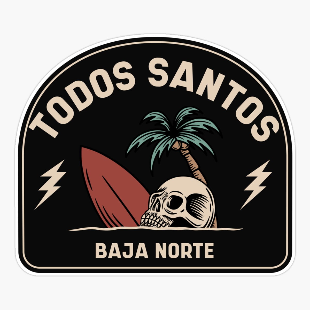 Maneki Vintage Suring Todos Santos, Mexico Sticker, Phone Decal Water ...