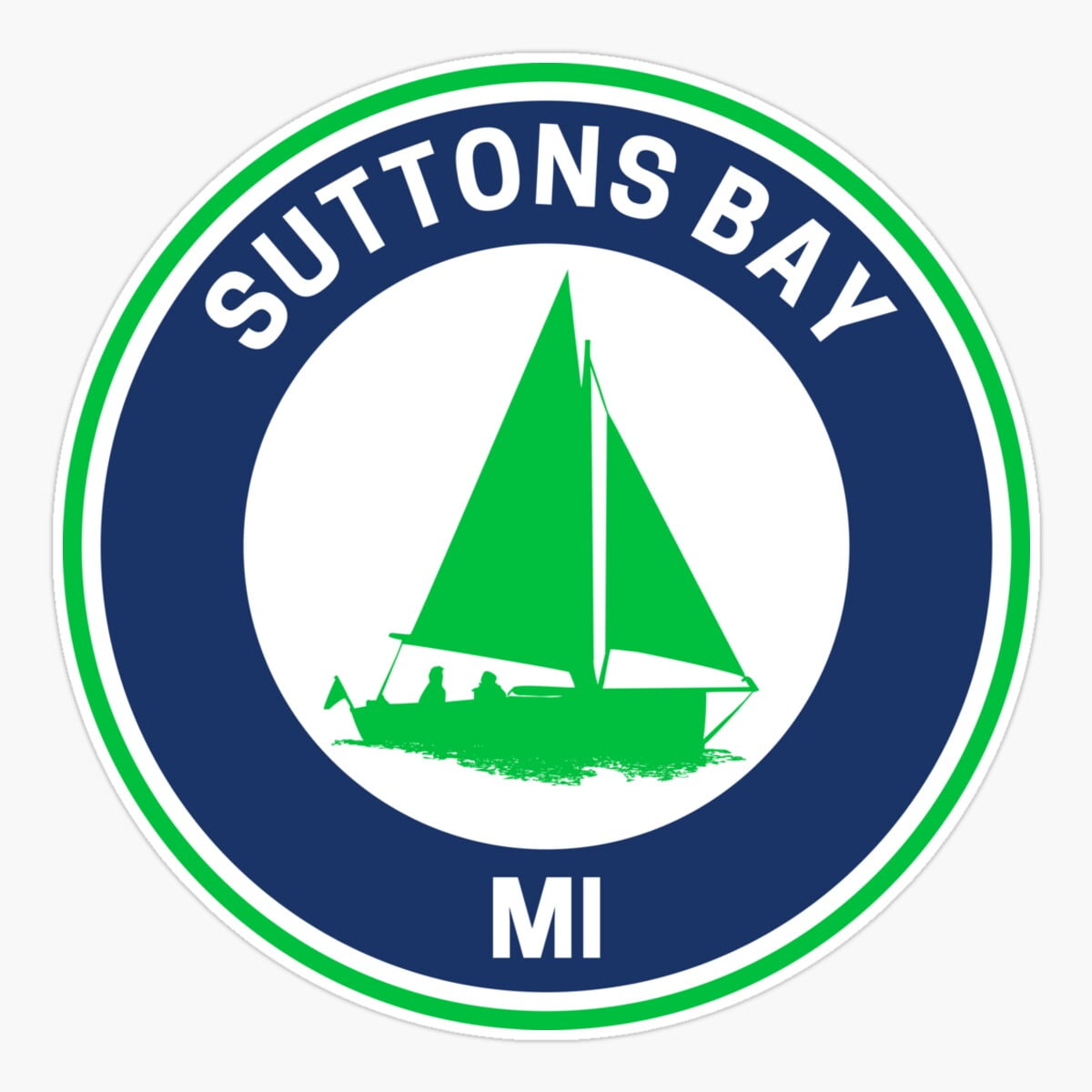Maneki Vintage Suttons Bay Michigan Sticker, Phone Decal Water Bottle ...