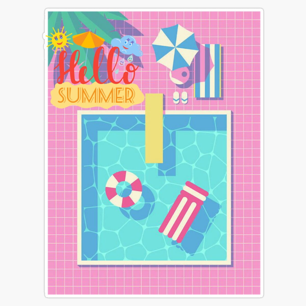 Maneki Vintage Swimming Pool Relaxed Fit Er, Phone Decal Water Bottle ...