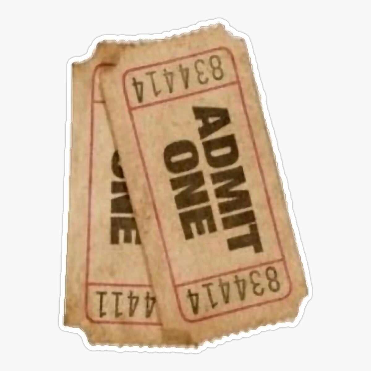 Maneki Vintage Tickets Sticker, Phone Decal Water Bottle Stickers Car ...