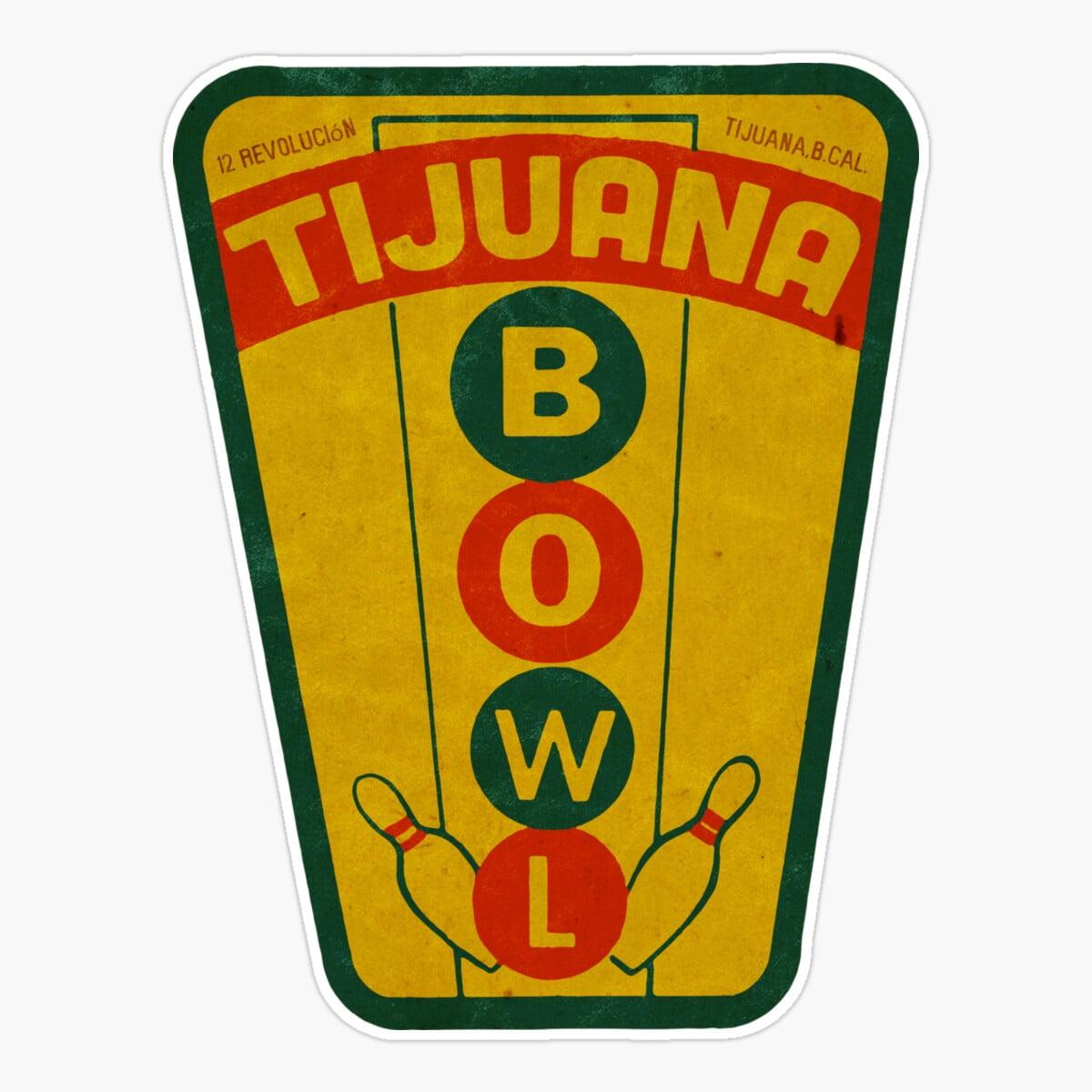 Maneki Vintage Tijuana Mexico Bowling Alley Sticker, Phone Decal Water ...