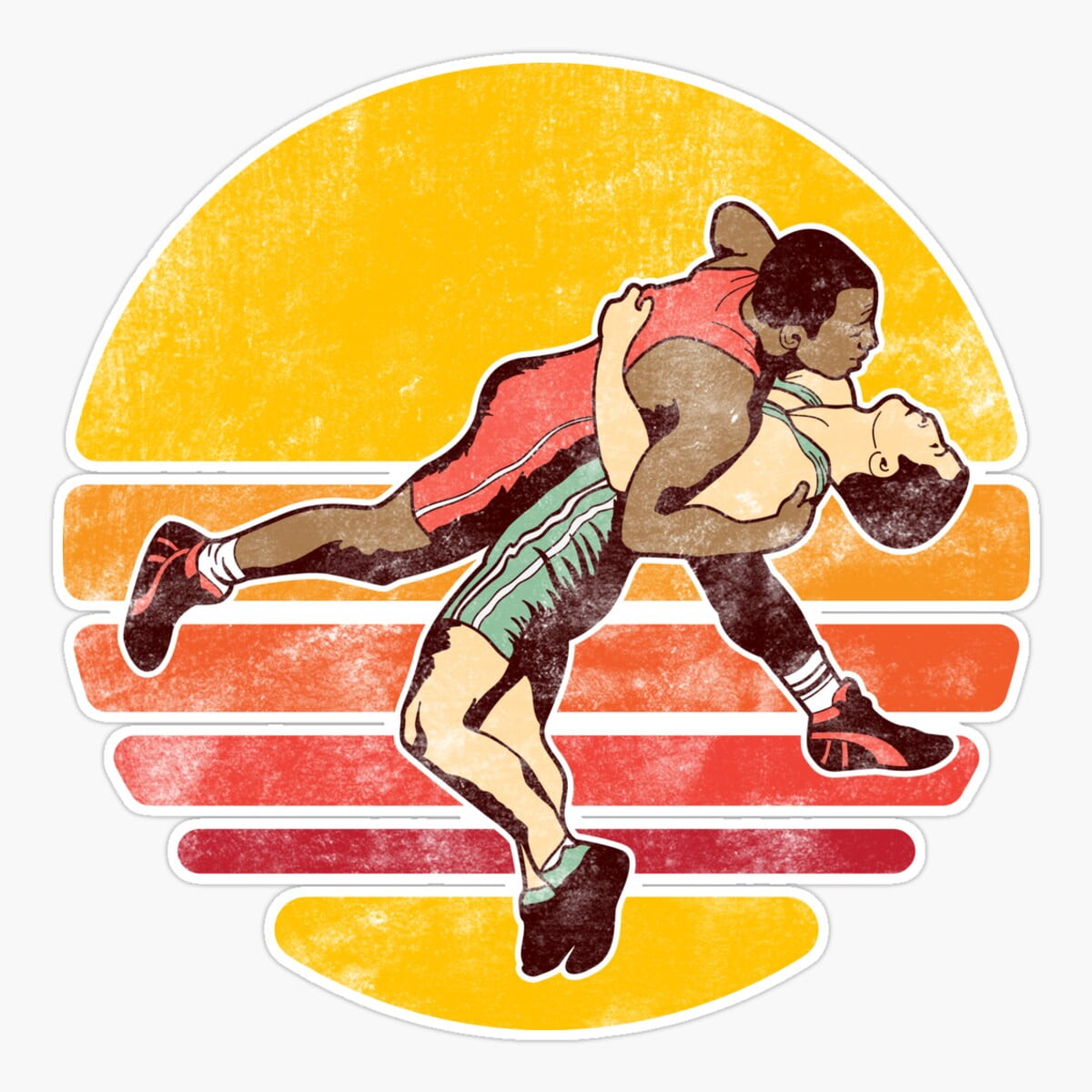Maneki Vintage Wrestling Graphic Gift Wrestlers Present Sticker, Phone ...