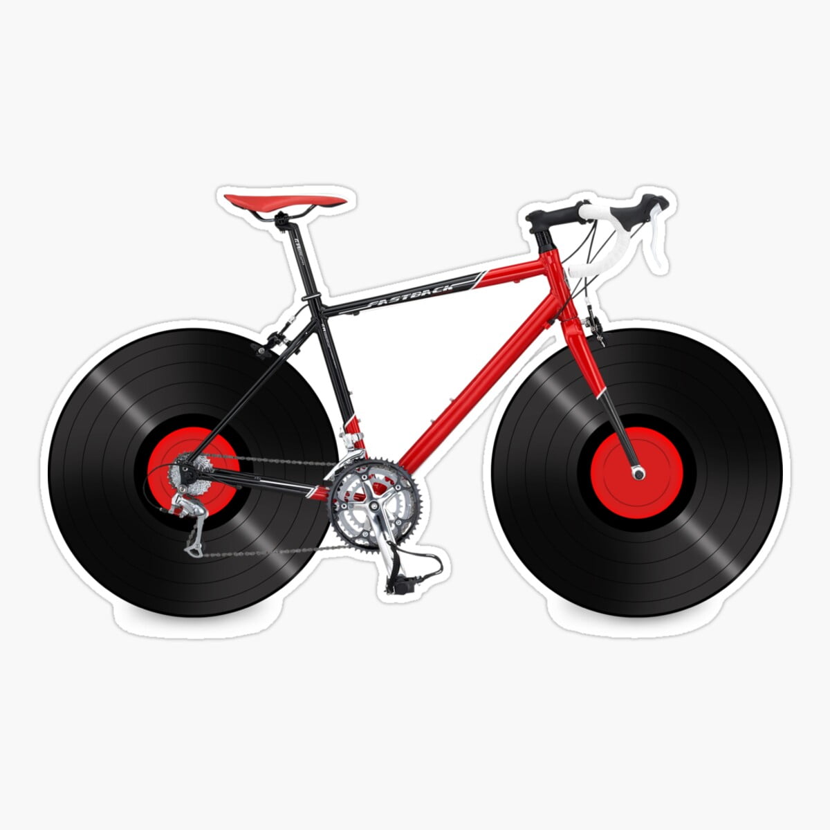 Maneki Vinyl Ride Record Bike Sticker, Phone Decal Water Bottle ...