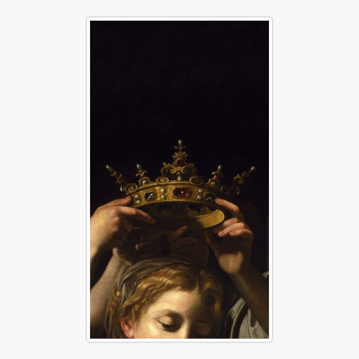 Maneki Virgin And Child With Angels (Detail) Sticker, Phone Decal Water ...