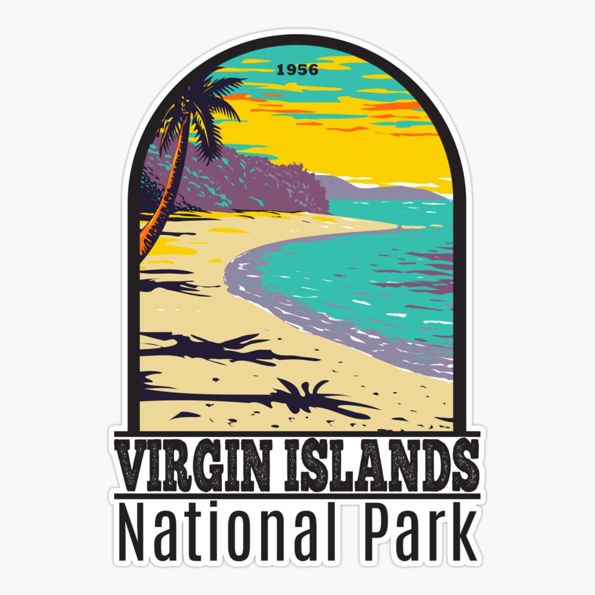 Maneki Virgin Islands National Park Trunk Bay Beach Sticker, Phone ...