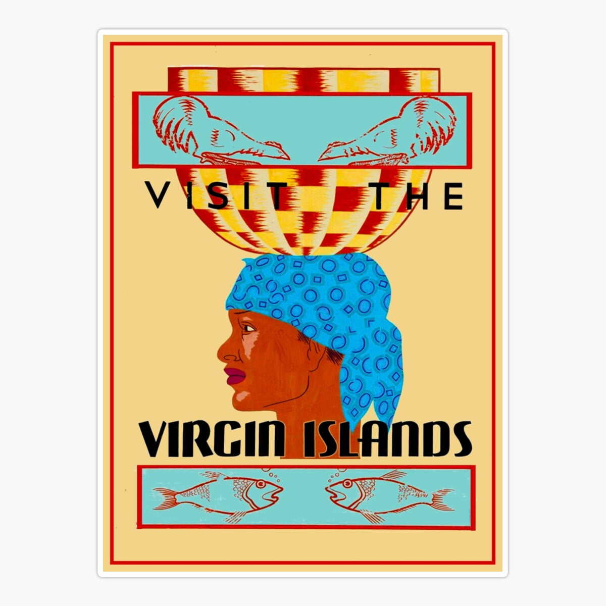 Maneki Virgin Islands : Vintage Travel Advertising Print Er, Phone ...