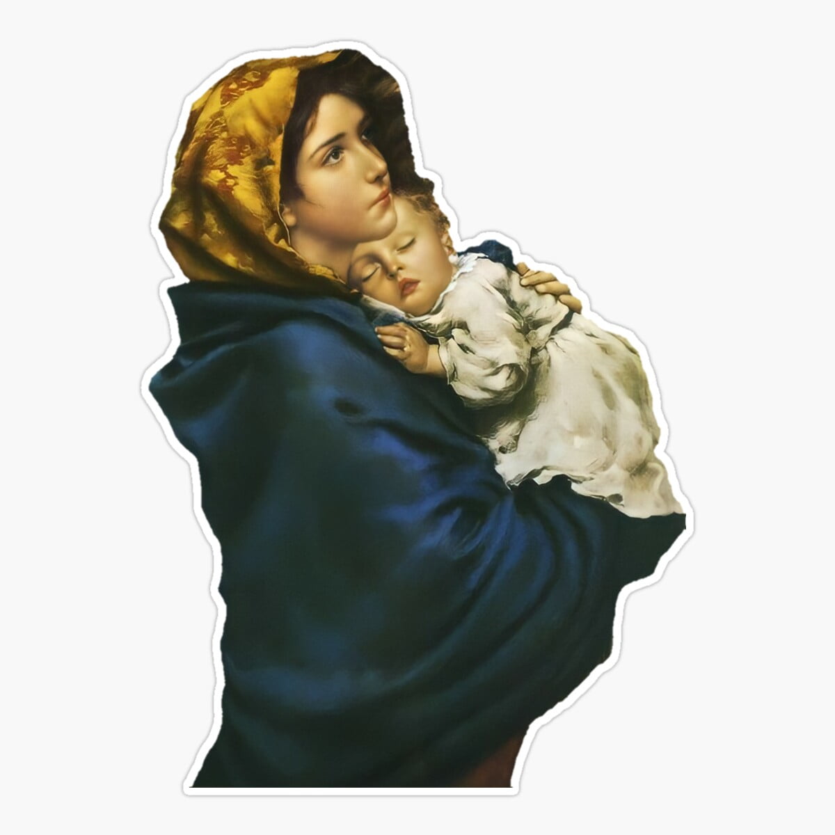 Maneki Virgin Mary Holding Baby (Transparent Background Design) Er ...