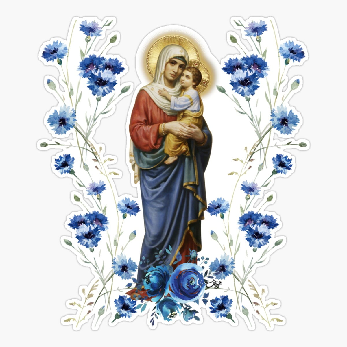 Maneki Virgin Mary, Mother Of God, Our Lady, Theotokos Er, Phone Decal ...