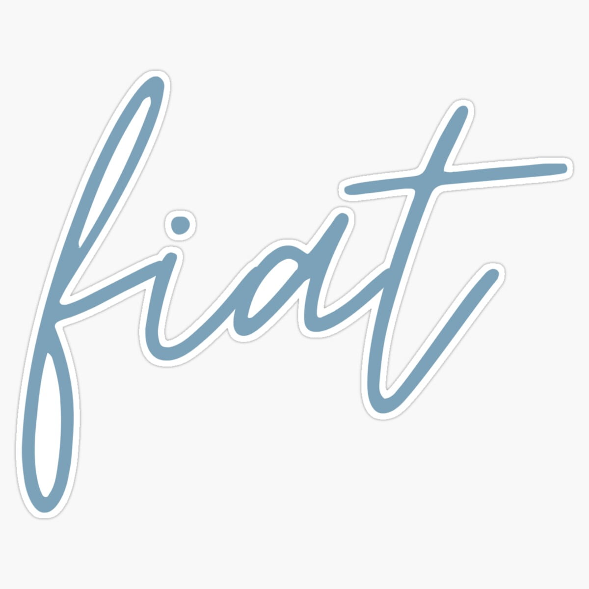 Maneki Virgin Mary'S Fiat Light Blue Thin Cursive Er, Phone Decal Water ...