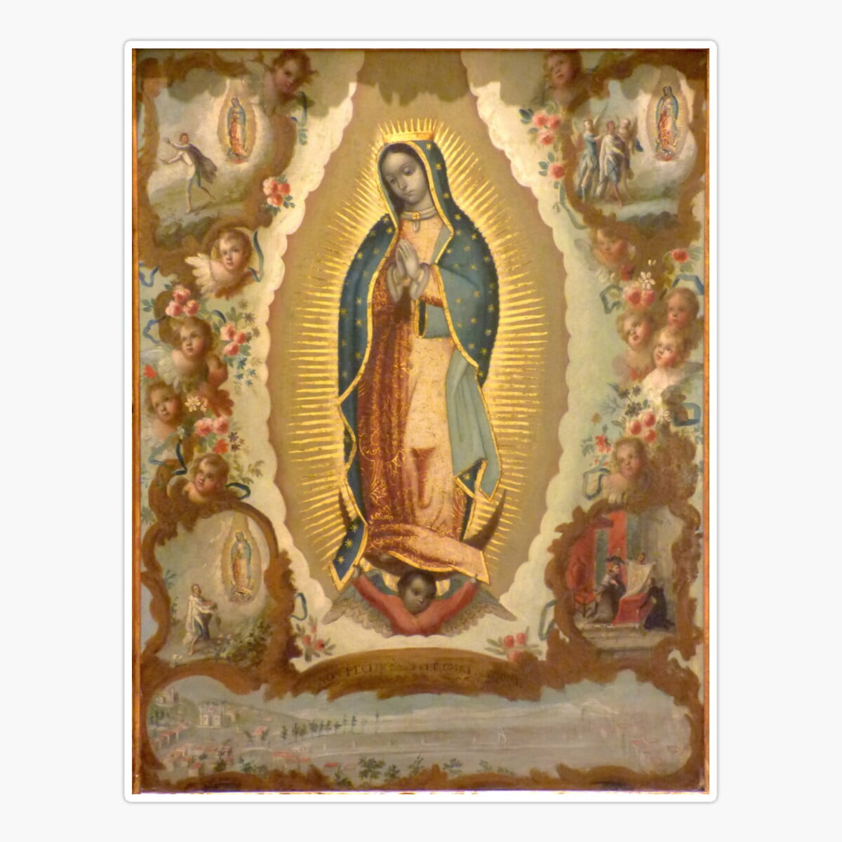 Maneki Virgin O Guadalupe With The Our Apparitions By Juan De Sáenz ...