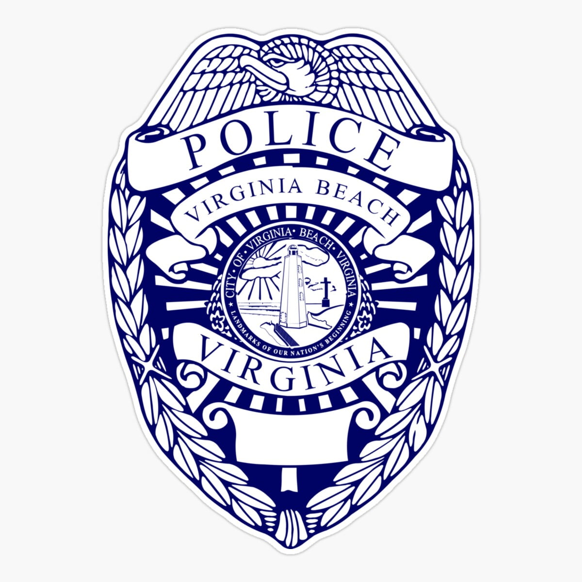 Maneki Virginia Beach Police Sticker, Phone Decal Water Bottle Stickers ...