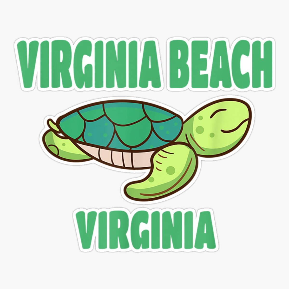 Maneki Virginia Beach Sea Turtle Themed Sticker, Phone Decal Water ...