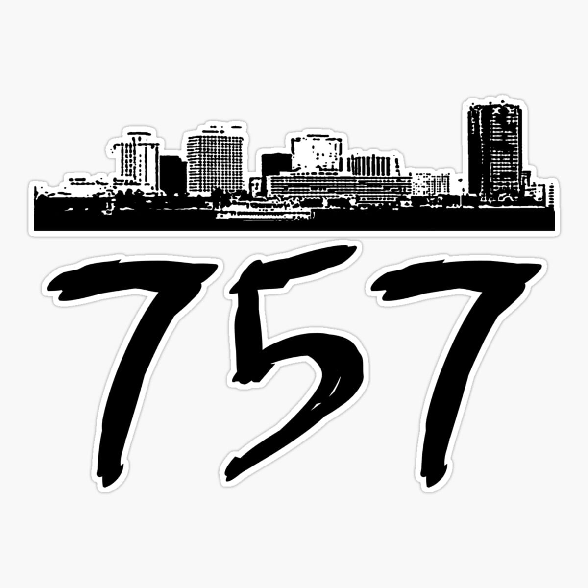 Maneki Virginia Beach Shirt - 757 (Black Logo) - City Shirt Sticker ...
