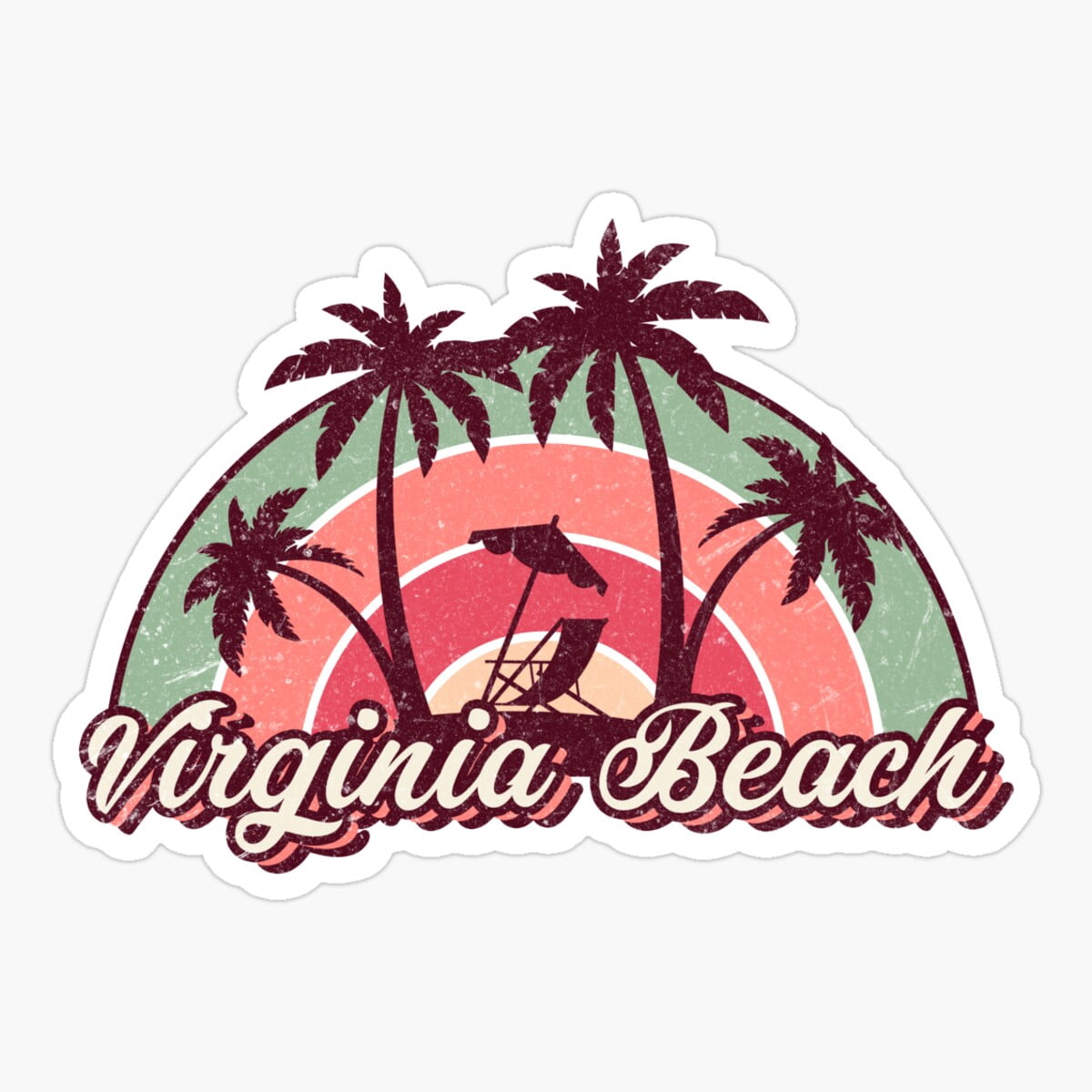 Maneki Virginia Beach Summer Trip Sticker, Phone Decal Water Bottle ...