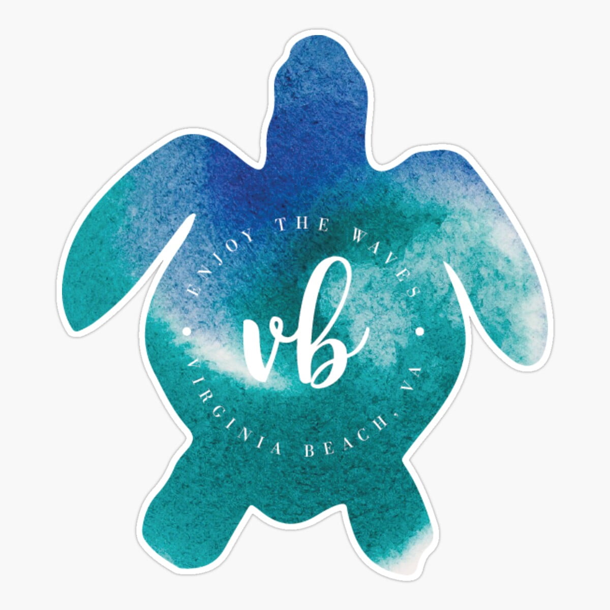 Maneki Virginia Beach Turtle #1 Sticker, Phone Decal Water Bottle ...