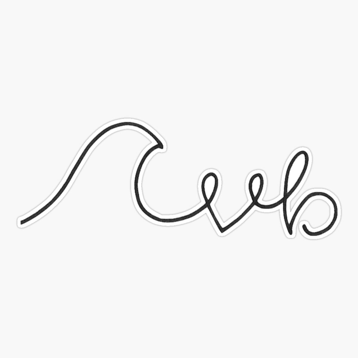 Maneki Virginia Beach Wave Sticker, Phone Decal Water Bottle Stickers ...