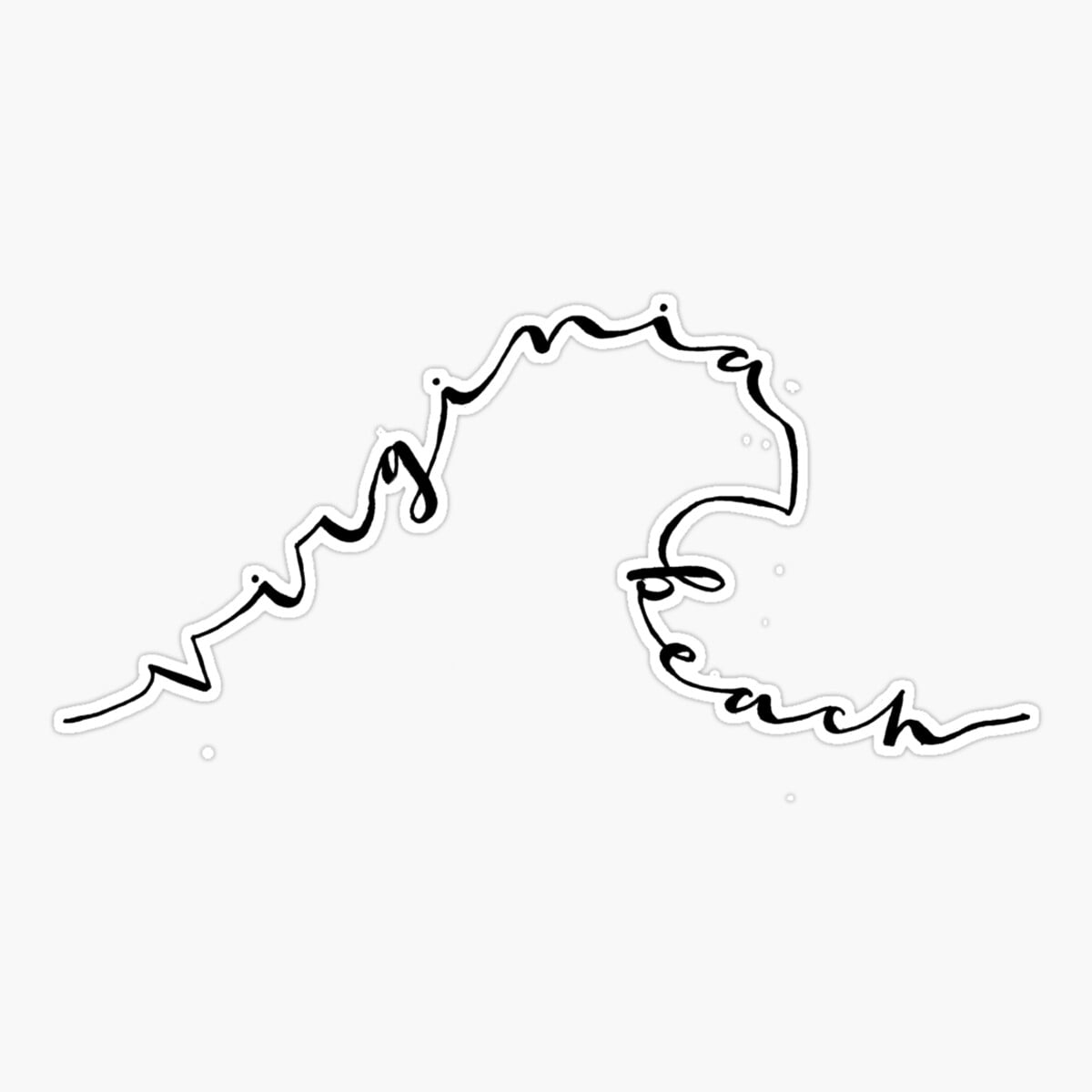 Maneki Virginia Beach (Wave) Sticker, Phone Decal Water Bottle Stickers ...