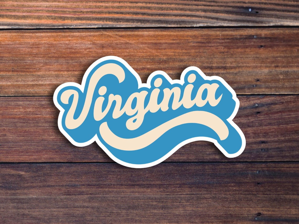 Maneki Virginia Retro Text Vinyl er, Virginia ers, Virginia Decal, USA ...