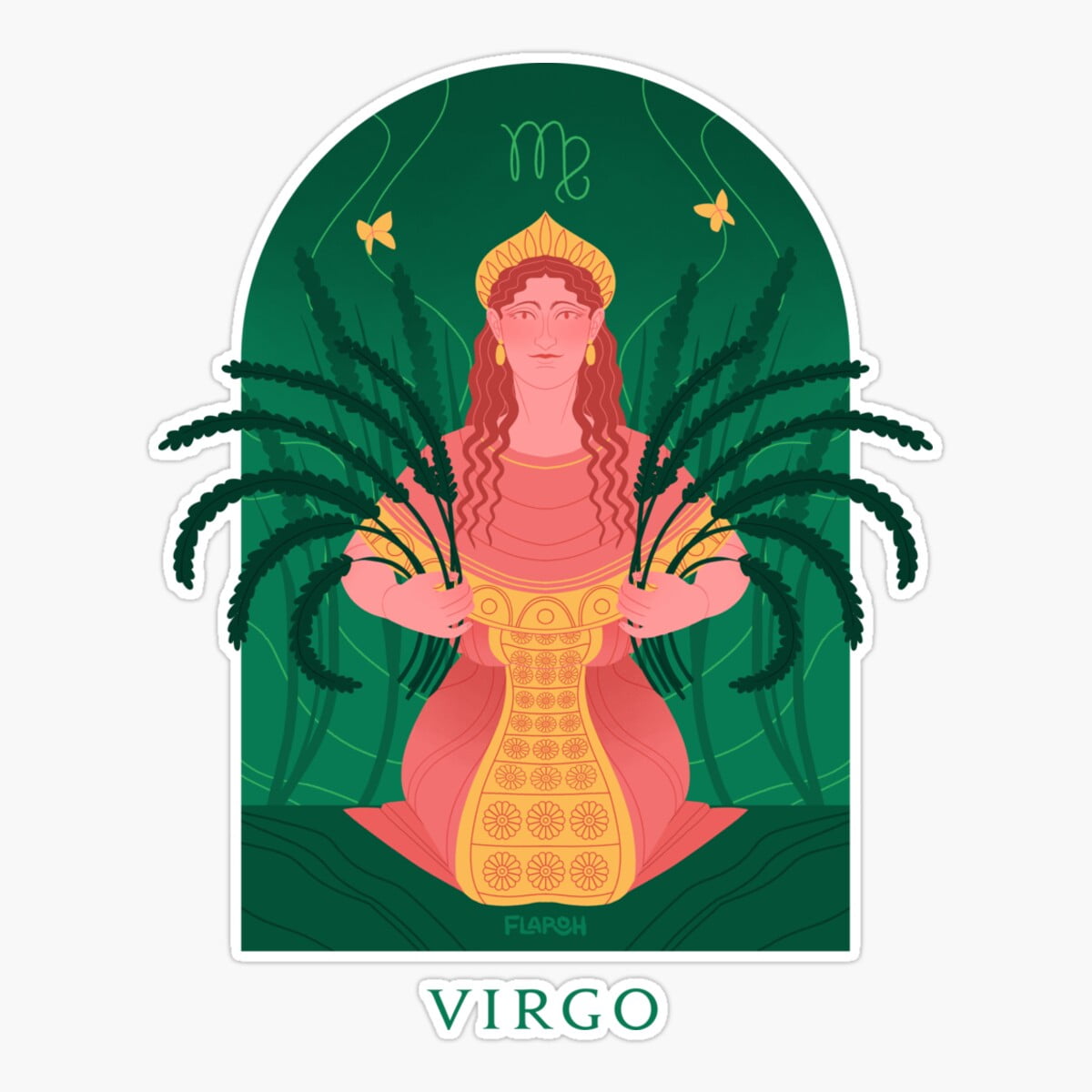 Maneki Virgo - Ancient Greek Astrology Series Sticker, Phone Decal ...