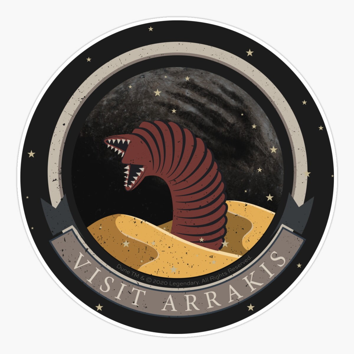 Maneki Visit Arrakis Distressed Vintage Dune Sticker, Phone Decal Water ...