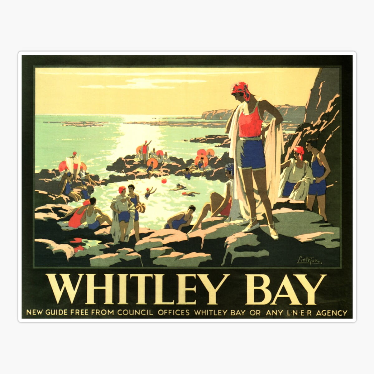 Maneki Visit Whitley Bay England Via Lner Advertisement Vintage Railway ...