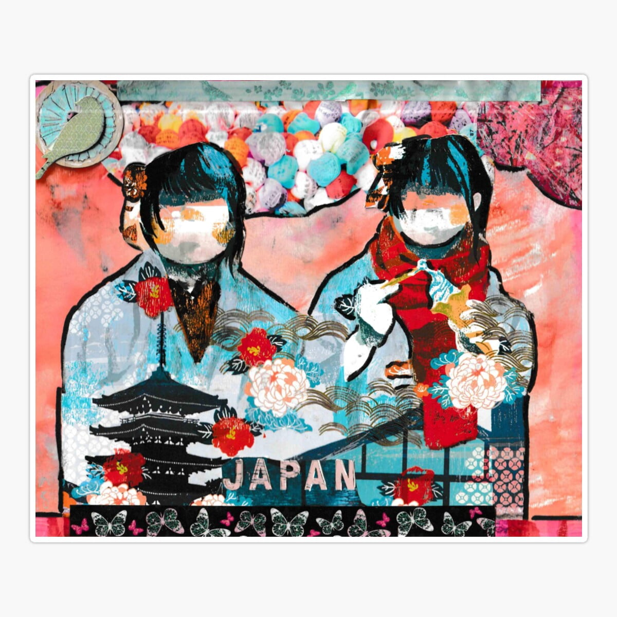 Maneki Visual Haiku Sticker, Phone Decal Water Bottle Stickers Car ...